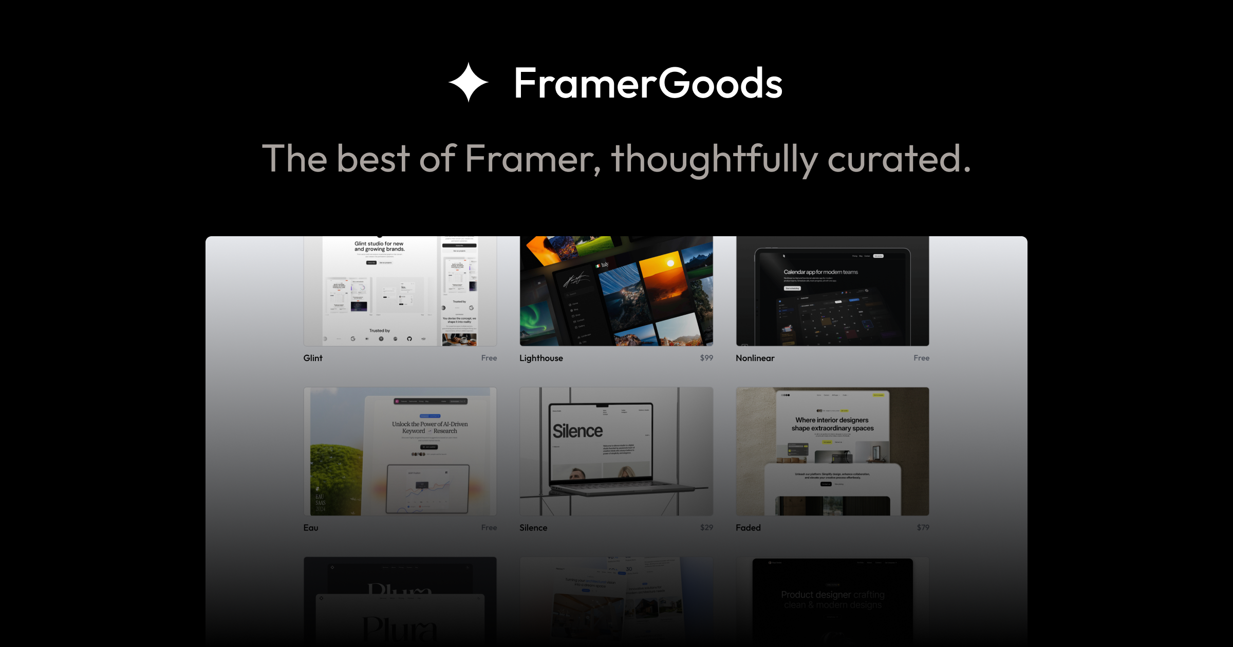All Framer templates categories - FramerGoods
